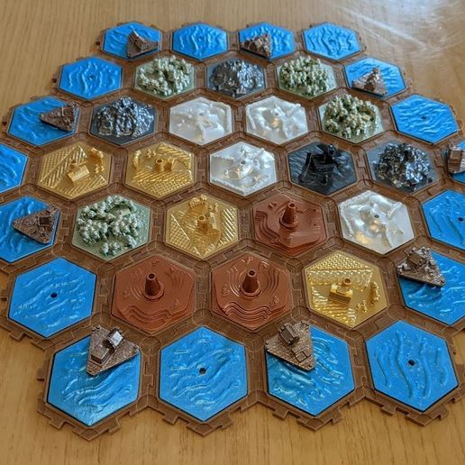 🎲 Settlers of Catan board・Free STL File for ・Cults