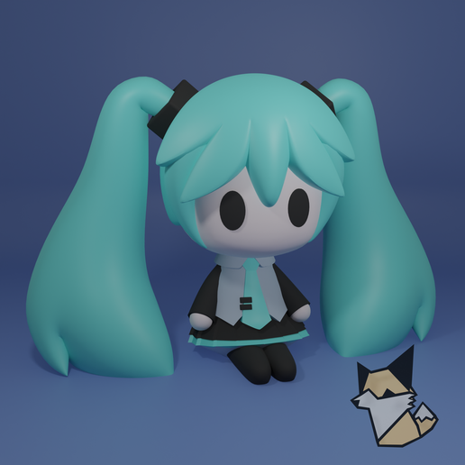 🎨 Hatsune Miku Chibi・ STL File for 3D printing・Cults
