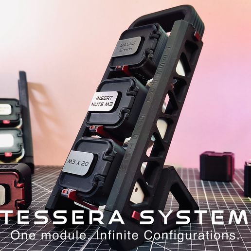 📦 Tessera Desk Type A – Modular Desktop Rack for TB554 Boxes・Free 3D ...