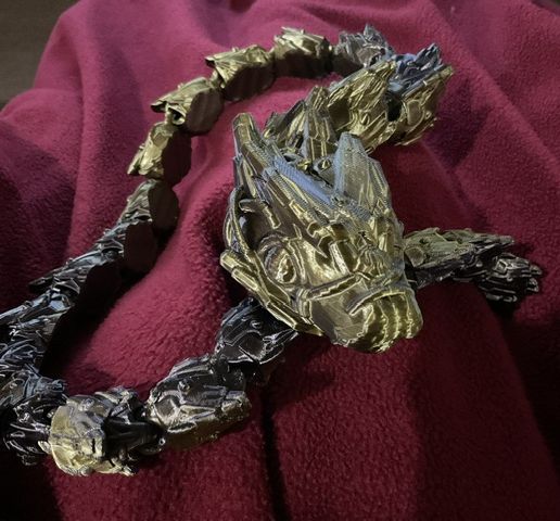 3D printable Cyborg Snake, Print In Place, Basilisk, Boa, Python ...