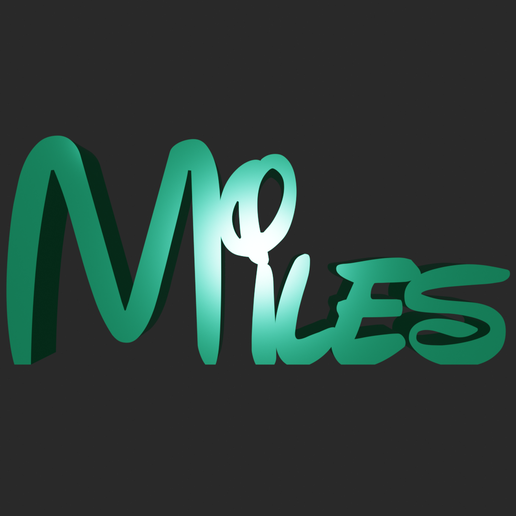 🪞 Custom Name "Miles" – Disney Style | STL for 3D Printing + DXF for ...