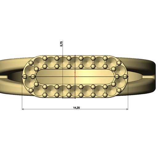 💎 Diamond oblang slot ring US sizes 7 8 3D print model・ STL File for ・Cults