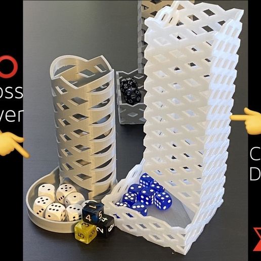Criss Cross Dice Tower - Circular Remix・Free 3D File for ・Cults