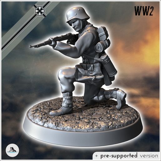 🇩🇪 Set of five German WW2 infantry troops (with MP40, Panzerfaust and ...
