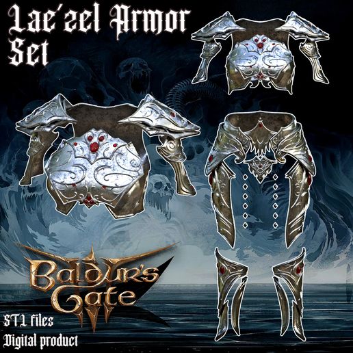 🔫 Fantasy Laezel HalfPlate Armor Baldurs Gate 3・ 3D File for 3D ...