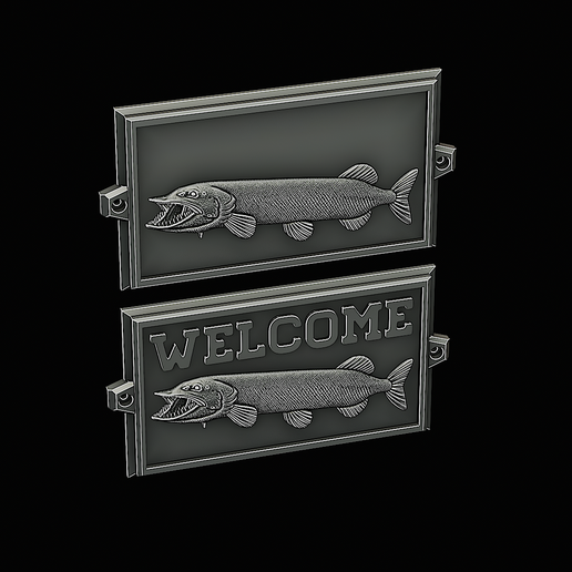 🐠 relief 1 FISH PIKE MUSKELLUNGE MUSKIE / ESOX MASQUINONGY 2・Free STL ...