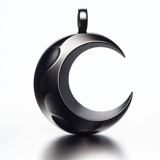 🌙 Half Moon Necklace Showpiece 3D Print – Stylish Decorative Pendant ...