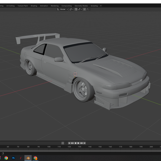 🚗 NISSAN SILVIA S14・ OBJ File for 3D printing・Cults
