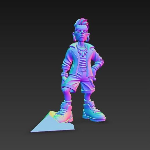 🎨 Rebel Punk Character Figure・ STL File for 3D printing・Cults