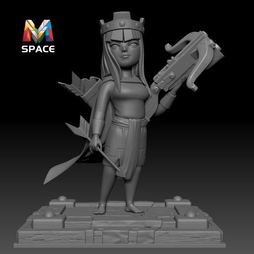 👸 Archer Queen, Heroes, Clash Of Clans・ 3D File for 3D printing・Cults