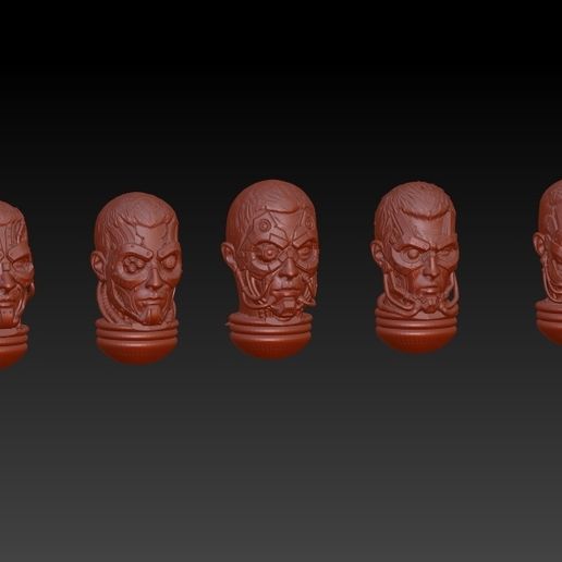 🎲 cyborg heads 1・Free OBJ File for 3D printing・Cults