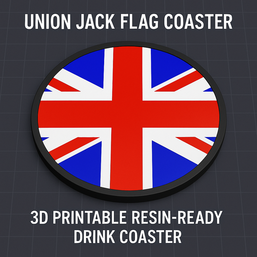 🇬🇧 Union Jack Flag Coaster – 3D Printable Resin-Ready Drink Coaster ...