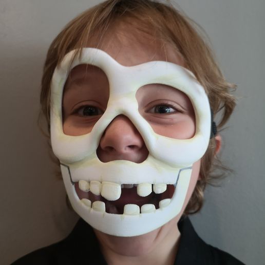💀 Funny Skull Mask for Halloween・ STL File for ・Cults