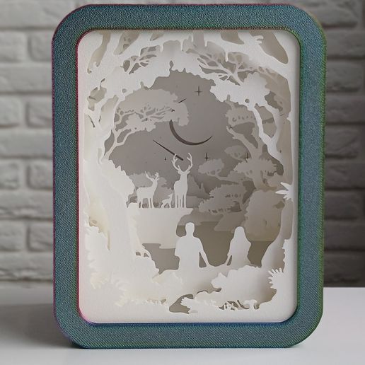 🏞️ Night LED Light 3D Puzzle – “Night in the forest”・ STL File for 3D ...