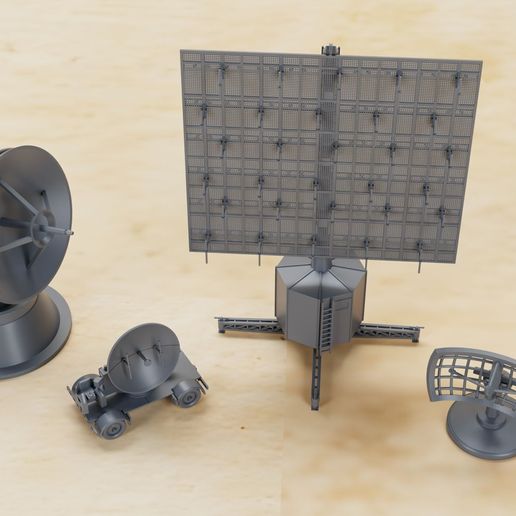 🔩 BOLT ACTION - 4 Radars of WW2 (scale 1:56)・ 3D File for 3D printing・Cults
