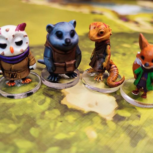 🦊 Everdell meeples (mole, fox, owl, lizard) (Unofficial)・ STL File for ...
