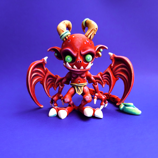😈Articulated Imp😈-colored file included・ STL File for ・Cults