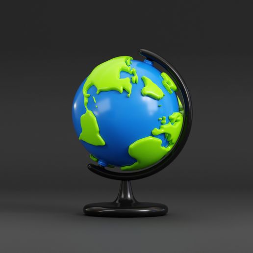 🌍 Globe with Stand・ STL File for 3D printing・Cults