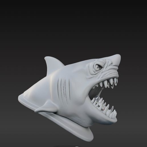 😡 Angry Shark 3D Bust – High-Detail Shark Head Sculpture for 3D ...