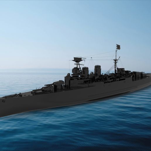 🚢 HMS Hood battleship・ OBJ File for 3D printing・Cults