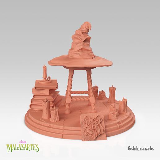 STL file HARRY POTTER - SORTING HAT WITH BASE 🎩 ・Model to download and ...