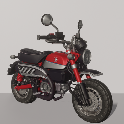 🐒 Monkey Mini bike 3d model 1/24 scale・ STL File for 3D printing・Cults