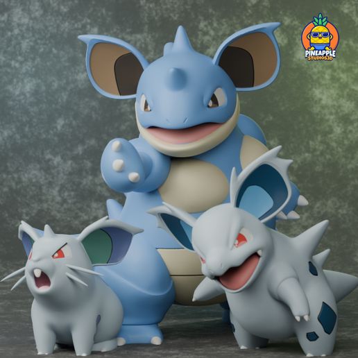 🐉 nidoran, nidorina et nidoqueen・Fichier STL pour Impression 3D・Cults