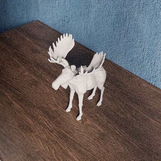 🗿 Low Poly Moose・ STL File for 3D printing・Cults