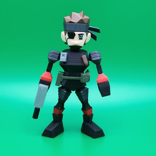 3D file Big Boss Snake Low Poly Action Figure 🐍 ・3D printing model to ...