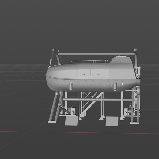 🚢 3D digital model of lifeboat with bracket・ OBJ File for 3D printing・Cults