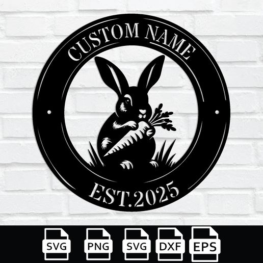 3D file Custom Rabbit Metal Wall Art 🐇 ・3D printing model to download・Cults