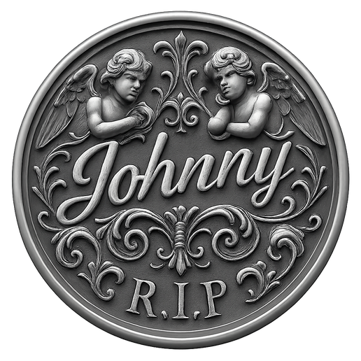 🪙 johnny r.i.p. custom name coin token wall art grave plaques・ STL File ...
