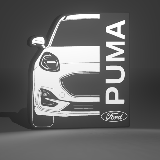 🚙 Ford Puma Lightbox Led・ 3MF File for 3D printing・Cults