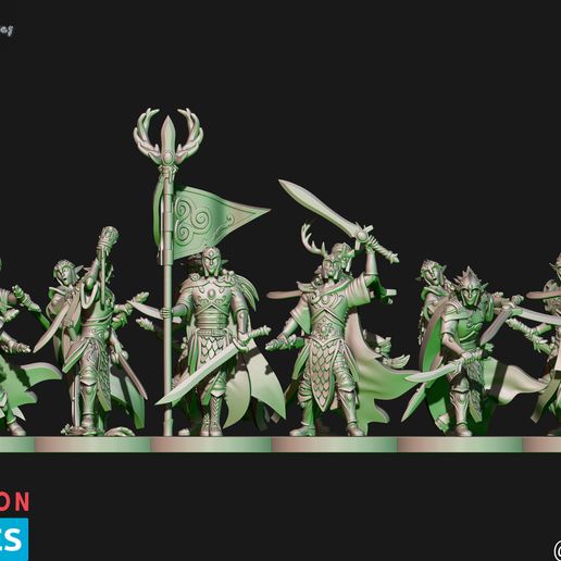 🪵 Wood elves Forest guard with dual weapons (elf)・ 3D File for 3D ...