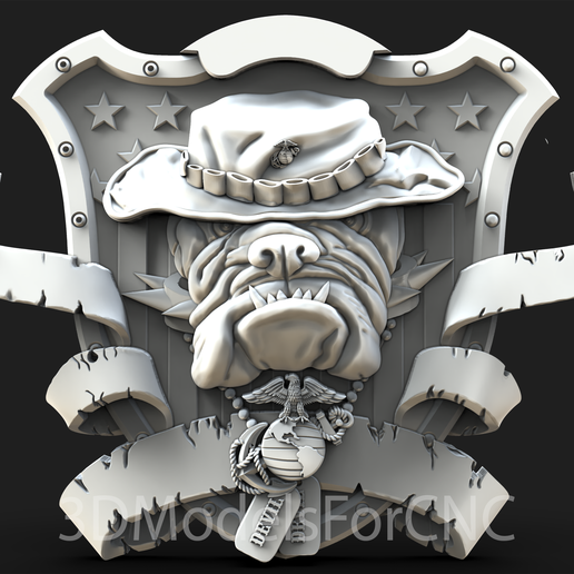 Fichier 3D Modèle 3D Fichier STL pour CNC Router Laser & 3D Printer Patriotic Bulldog 🖨️ ・Modèle ...