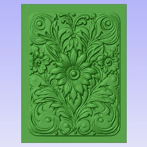 💐 Pattern with Flower・Free STL File for 3D printing and CNC machining ...