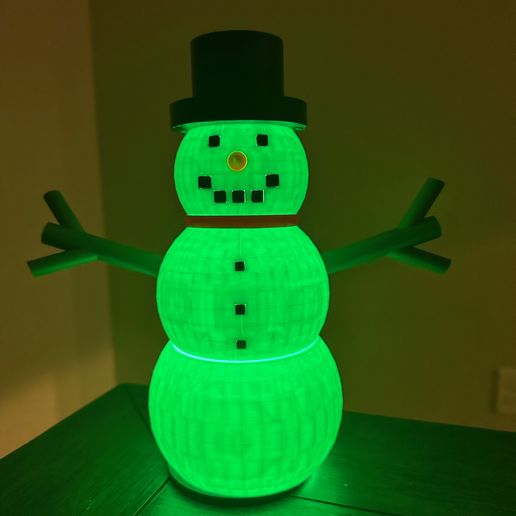 STL file Light up Snowman ⬆️ ・3D print design to download・Cults