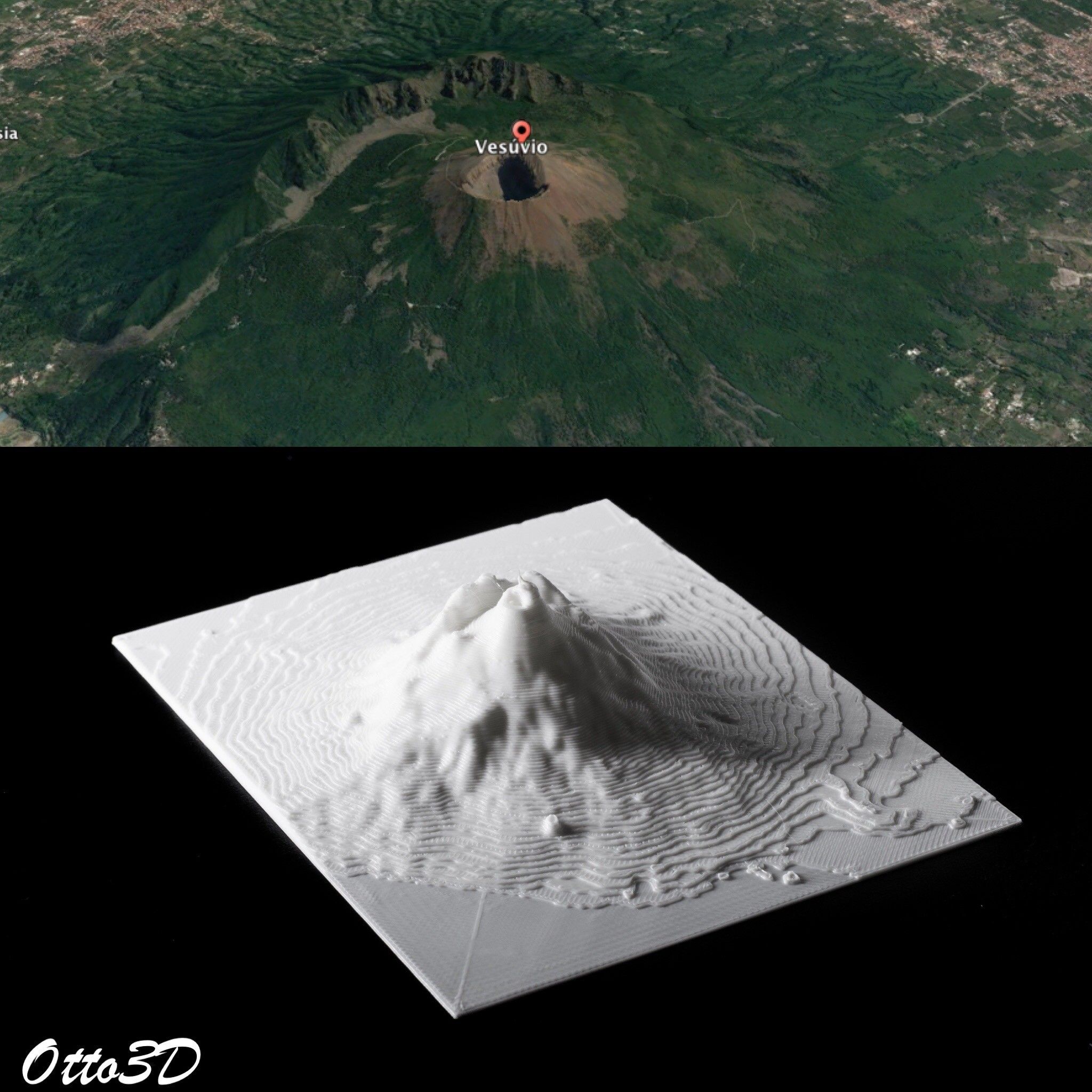Скачать бесплатный файл STL 3D Map - Mount Vesuvius - Italy • Модель ...