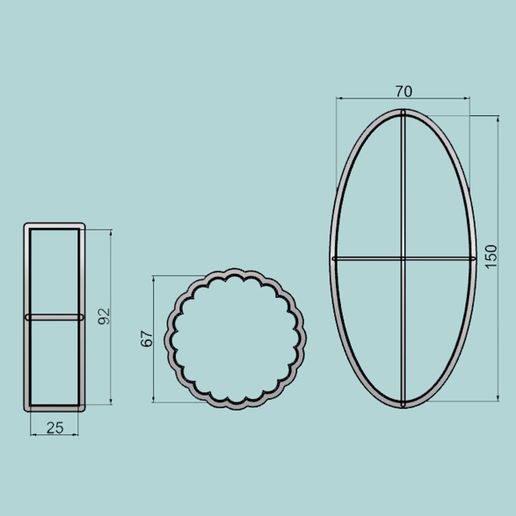 STL file Oval, Rectangle, Curly Ring Shape Cutter ・3D print design to ...