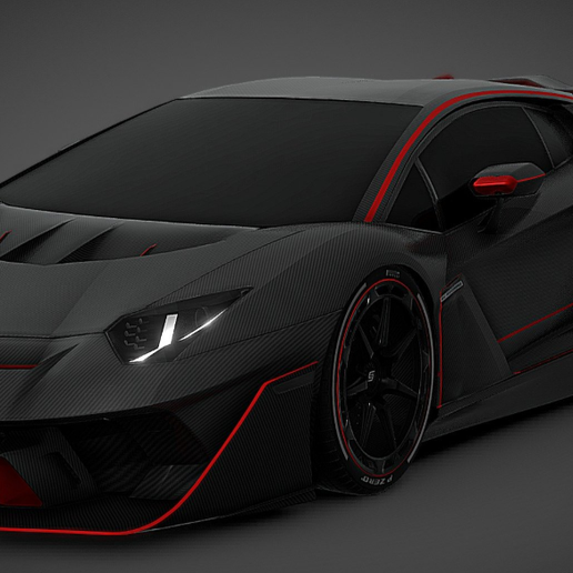 🚗 Custom Widebody sigma Lamborghini Aventador with Red Accents (3D ...