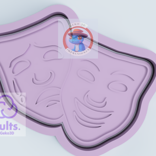 🎭 Cortante Mascara de Teatro (Theater mask cookie cutter)・Archivo 3D ...