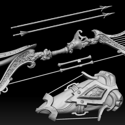 🏹 Harp bow・ STL File for 3D printing・Cults
