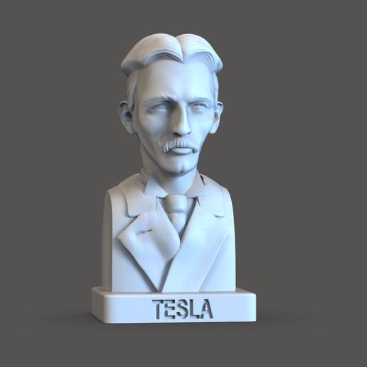 STL file Bust of Nikola Tesla 👤 ・3D printable model to download・Cults