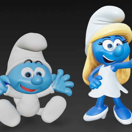 👶 Smurfette with Baby Smurf・ STL File for 3D printing・Cults