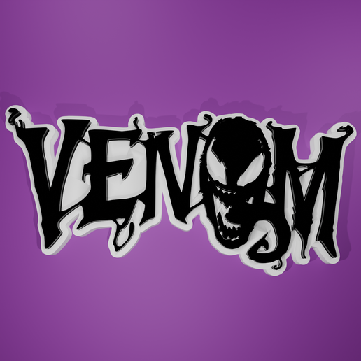 🎨 Venom Logo in 2 Colors - Cinema / Gamer Decoration・ STL File for 3D ...