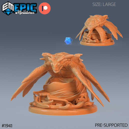 3D file Giant Sea Turtle Set ‧ DnD Miniature ‧ Tabletop Miniatures ...