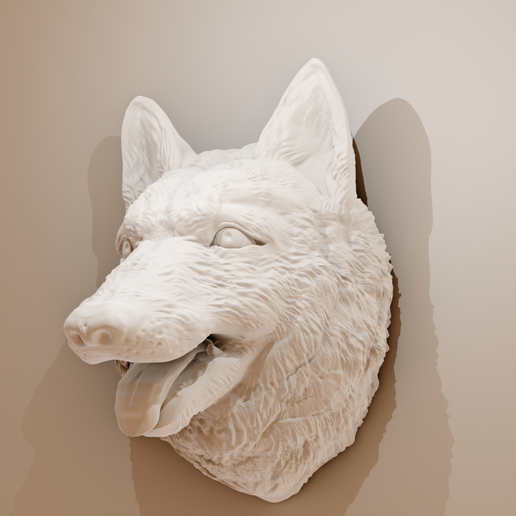 STL file husky dog head wall mount mouth open stl 🐕 ・3D printing idea ...