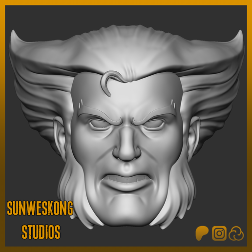 STL file X-Men The Animated Series Style Logan Angry Headsculpt 😡 ...
