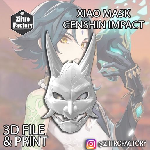 🎲 XIAO MASK GENSHIN IMPACT・ STL File for 3D printing・Cults