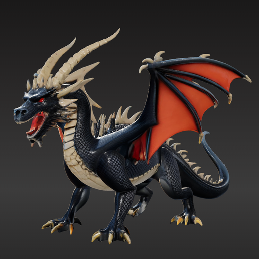 🐉 Shadow Drake - Epic Dragon 3D Print・ STL File for 3D printing・Cults